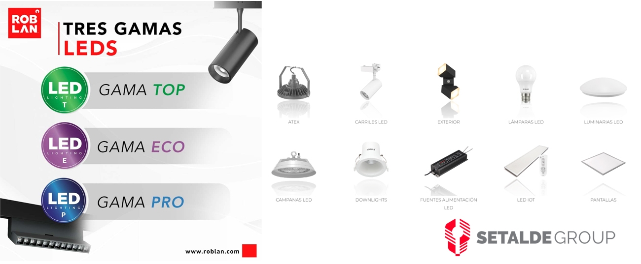 Explora las Gamas de productos LED de Roblan en Setalde Group - Setalde Group